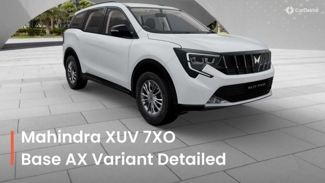 Mahindra XUV 7XO’s Base-spec AX Variant Design, Interior, Features ...